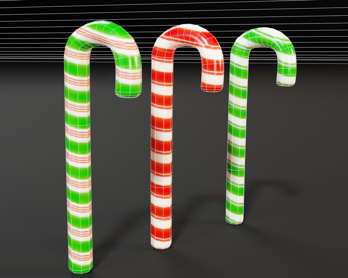 Candy Cane Set 3D Model - TurboSquid 2354987