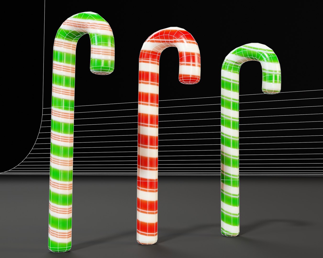 Candy Cane Set 3D Model - TurboSquid 2354987
