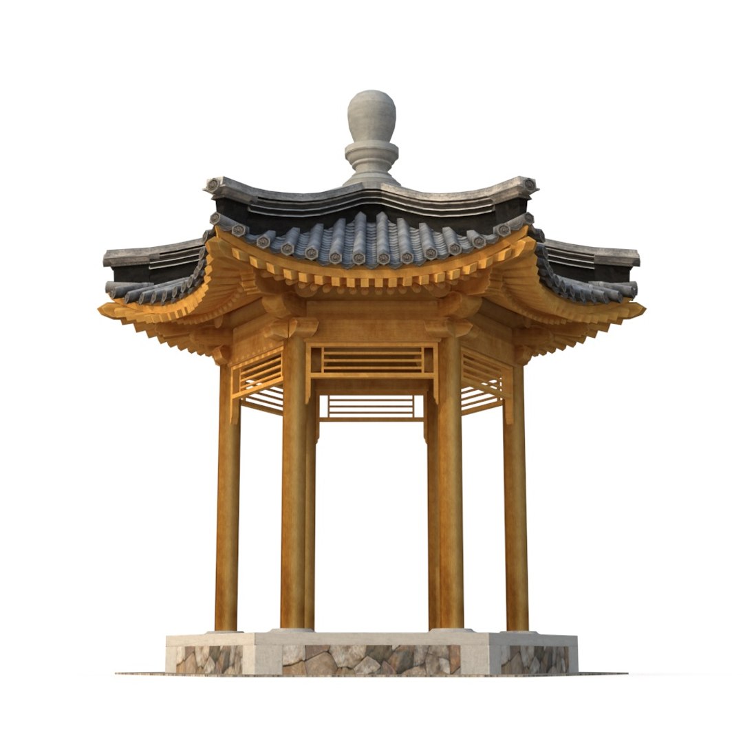 3D qing pavilion corner - TurboSquid 1297183