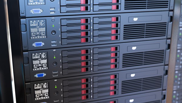 modelo 3d Rack de servidor completo con notebook en estante de rack ...