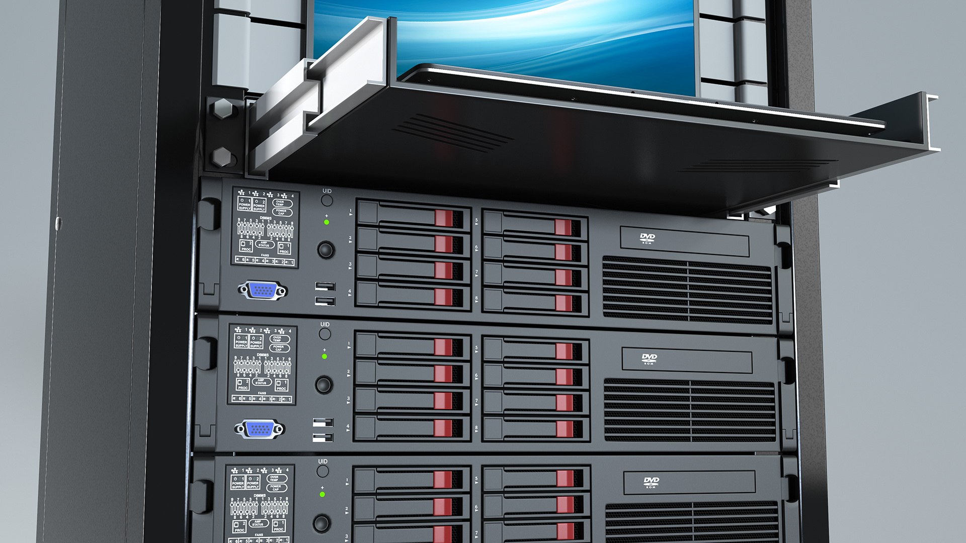 Server rack notebook sliding 3D model - TurboSquid 1498104