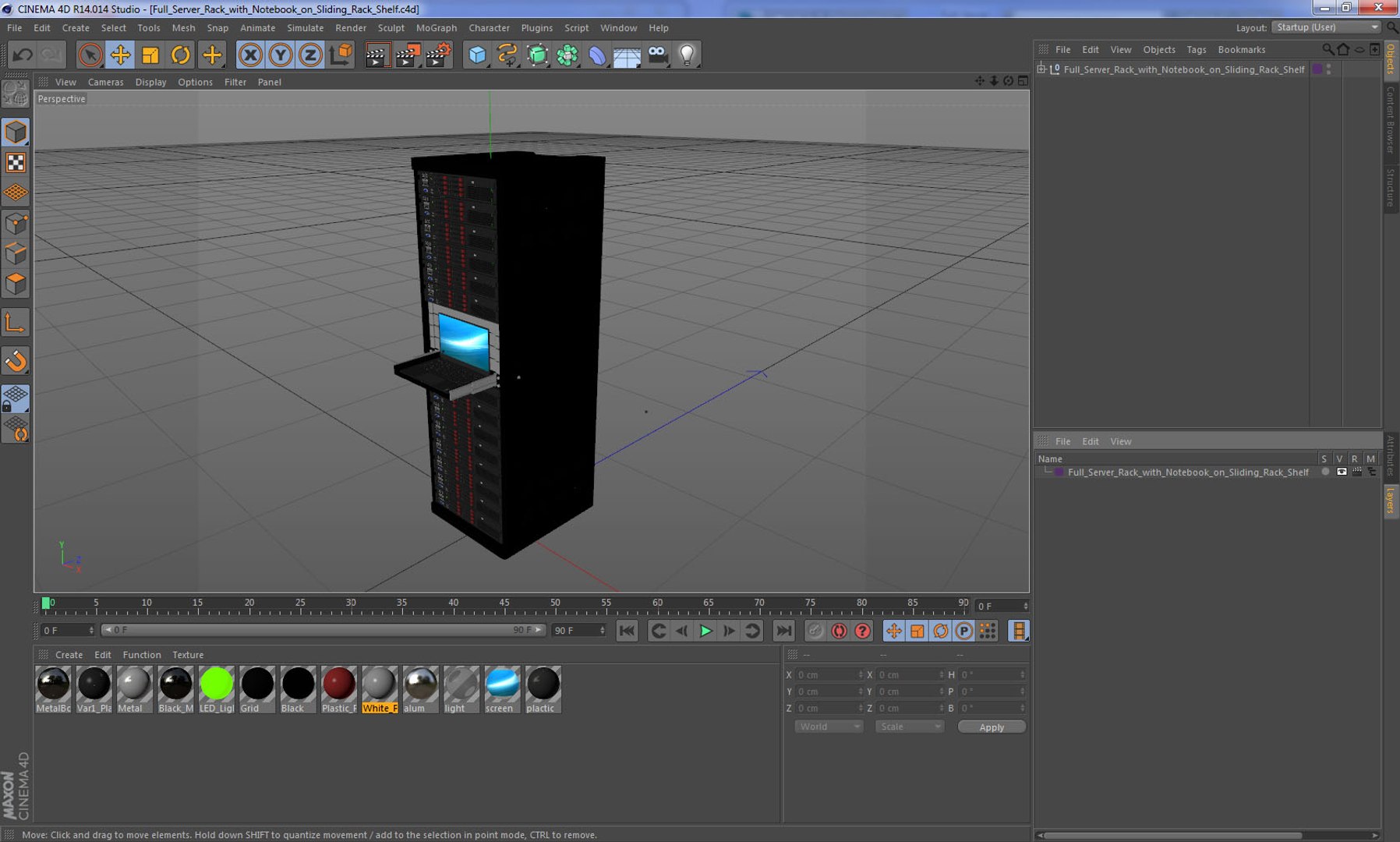 Server rack notebook sliding 3D model - TurboSquid 1498104