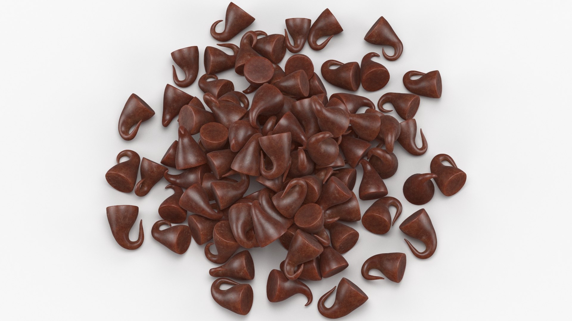 Chocolate Chips Pile 3D model - TurboSquid 1818472