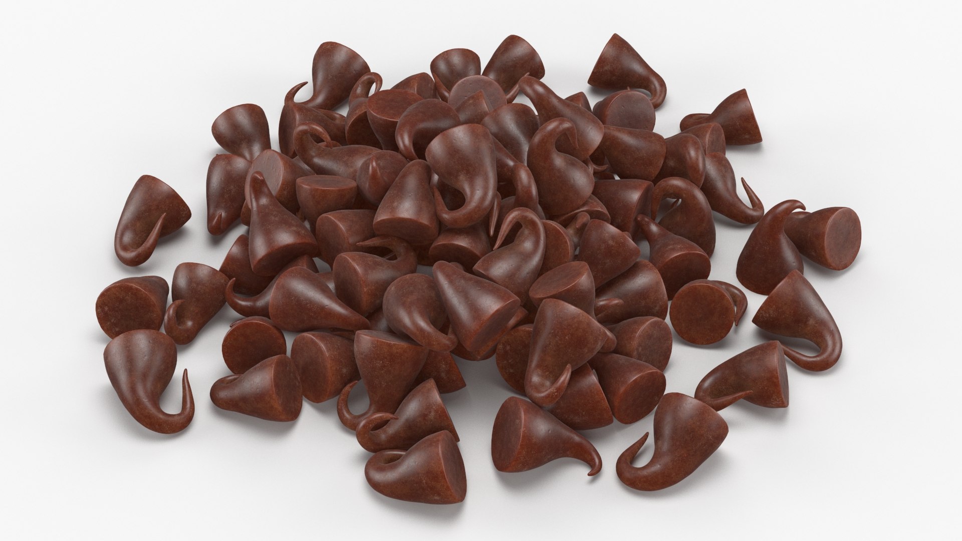Chocolate Chips Pile 3D model - TurboSquid 1818472