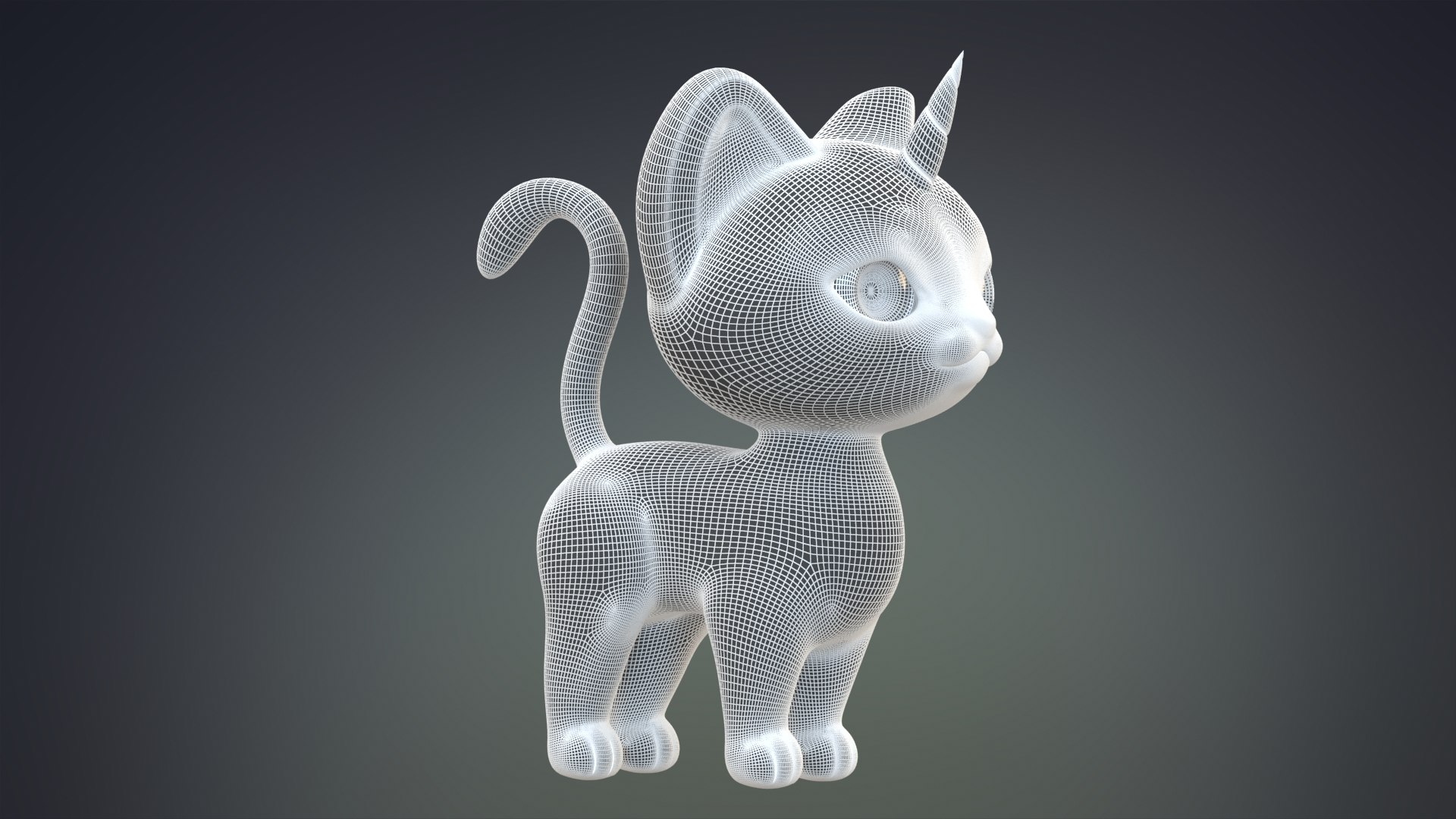 Cute cartoon kittycorn rainbow 3D - TurboSquid 1471647
