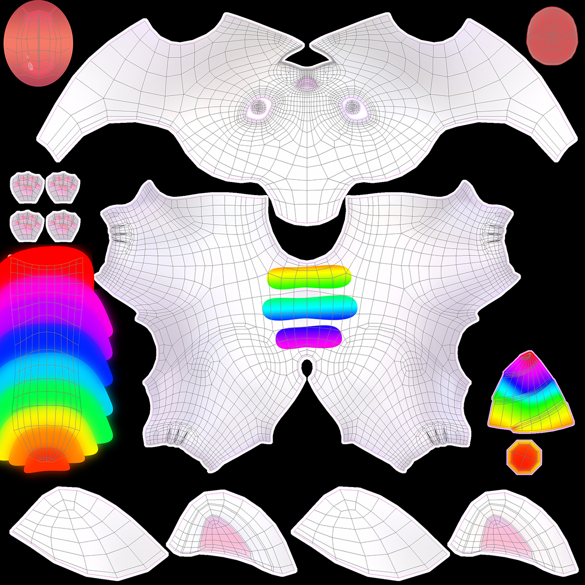 Cute cartoon kittycorn rainbow 3D - TurboSquid 1471647