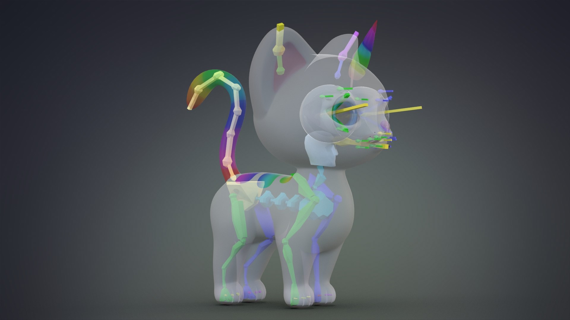 Cute cartoon kittycorn rainbow 3D - TurboSquid 1471647