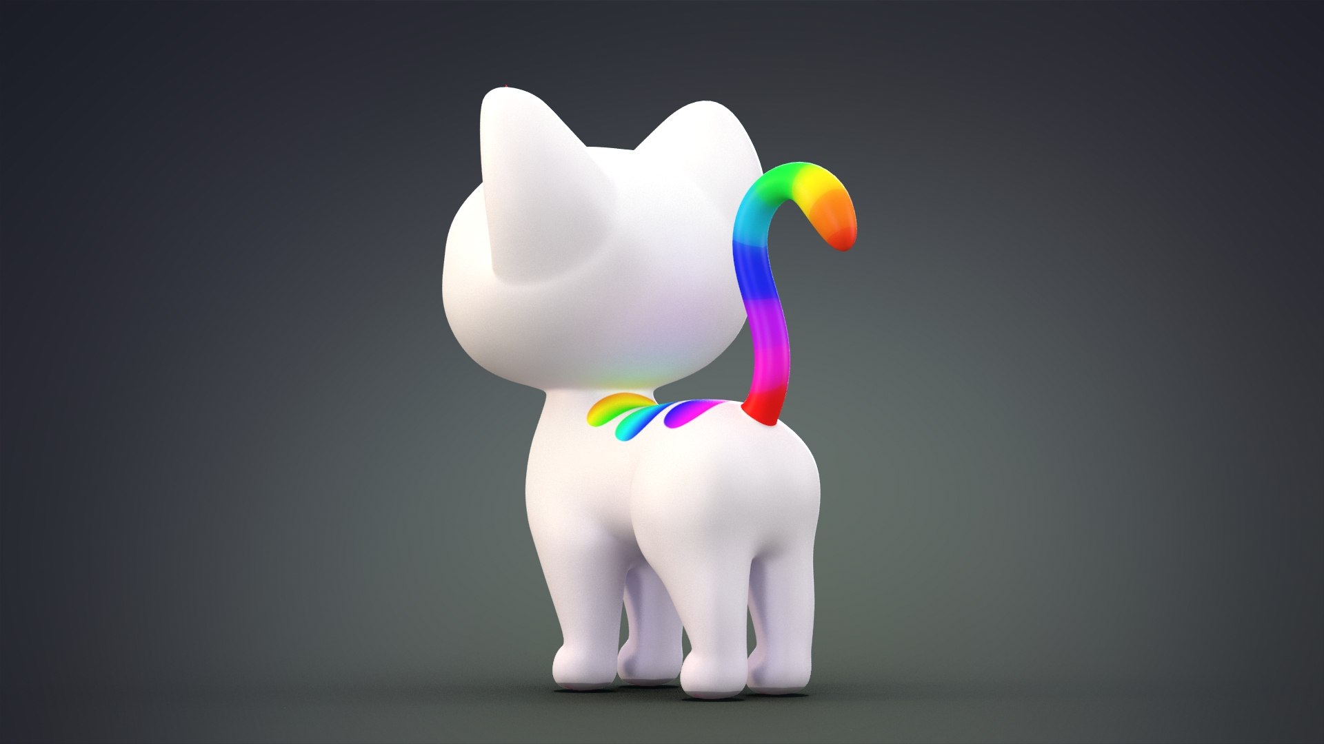 Cute cartoon kittycorn rainbow 3D - TurboSquid 1471647