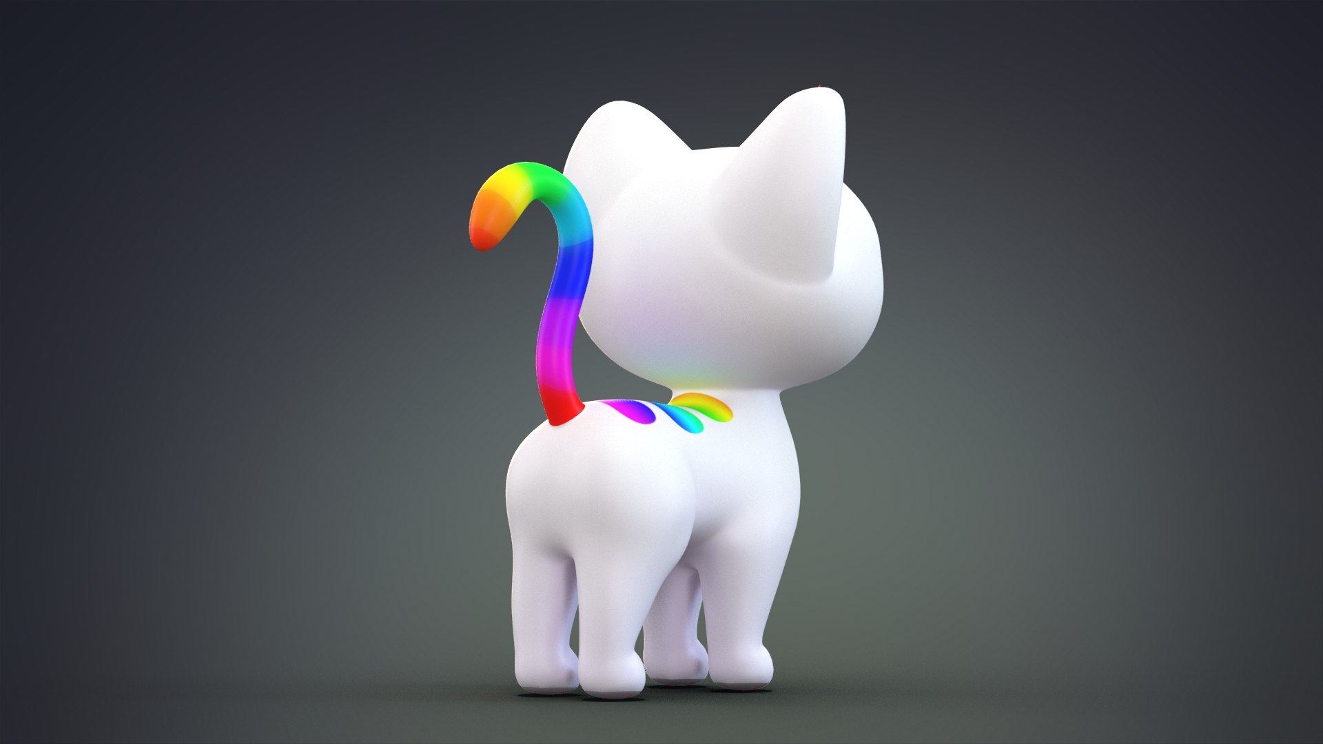 Cute cartoon kittycorn rainbow 3D - TurboSquid 1471647