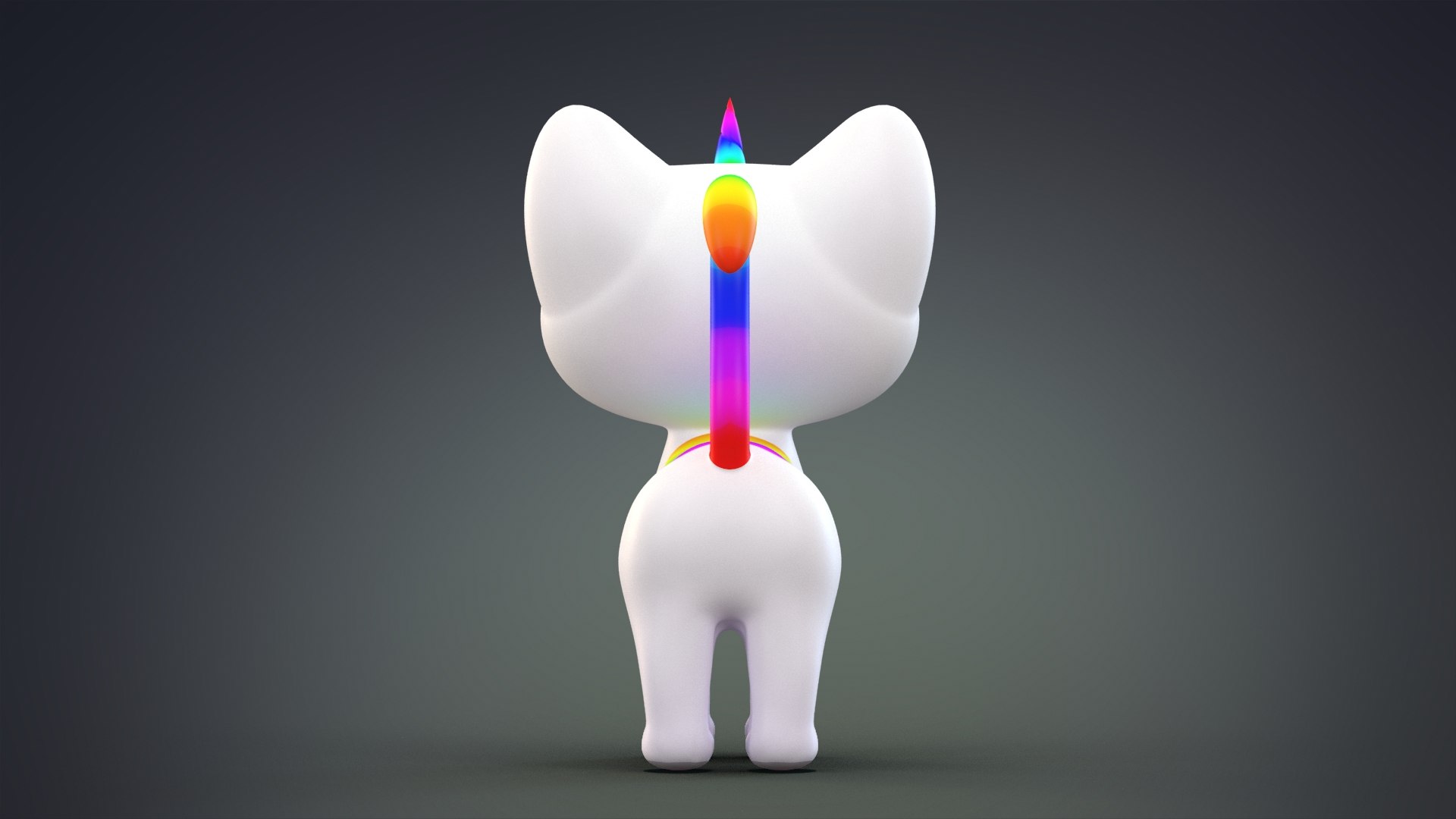 Cute cartoon kittycorn rainbow 3D - TurboSquid 1471647