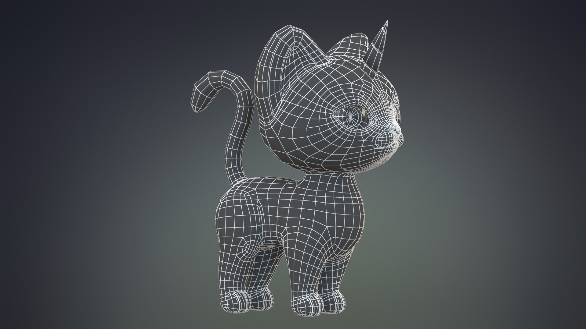 Cute cartoon kittycorn rainbow 3D - TurboSquid 1471647