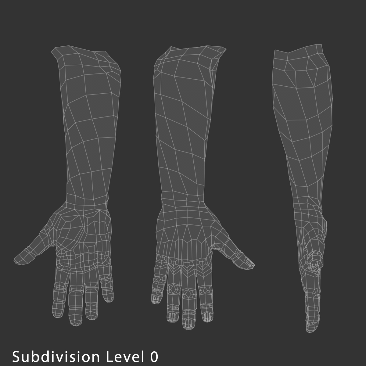 3d hand arm male pose