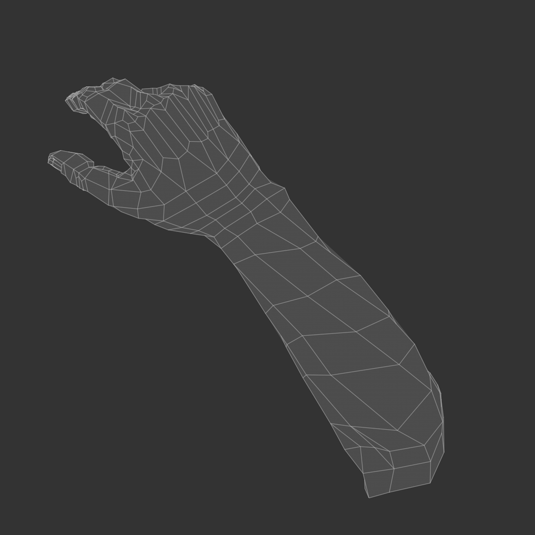3d hand arm male pose