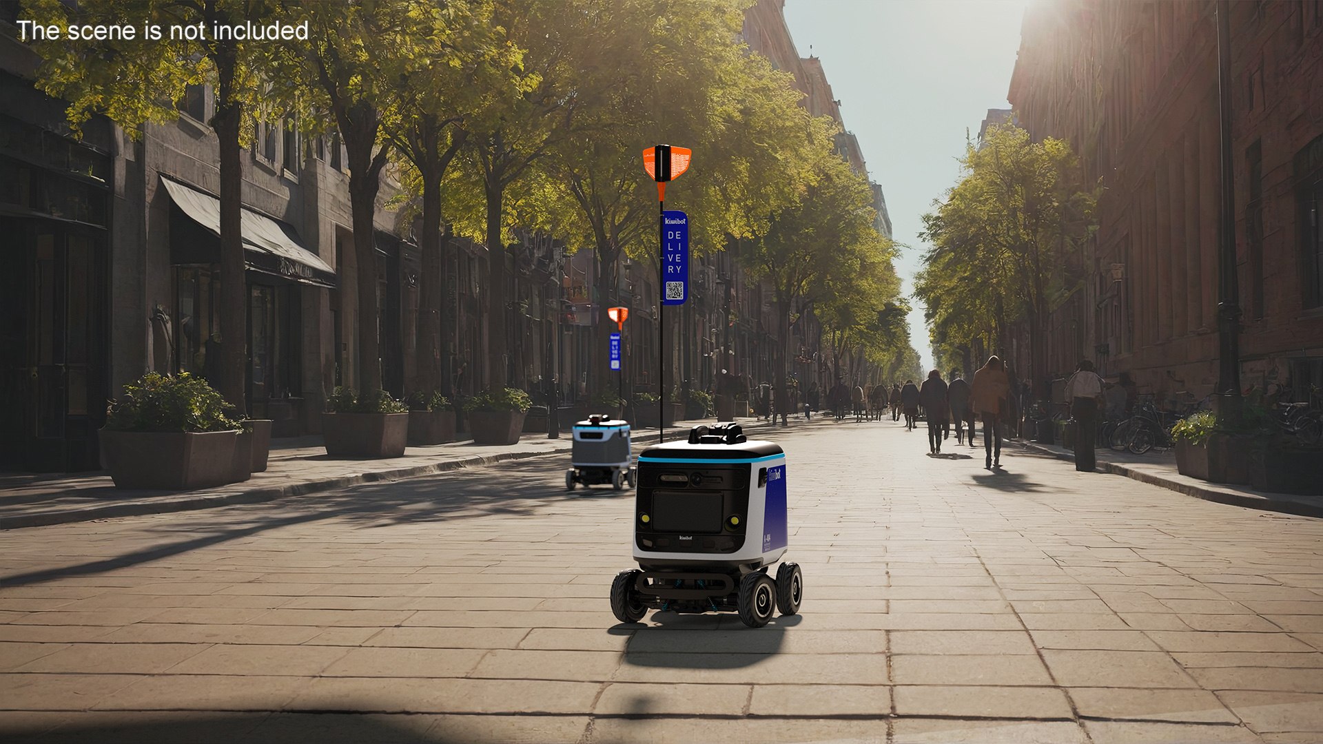 3D Kiwibot Delivery Robot Blue Off Rigged - TurboSquid 2256922