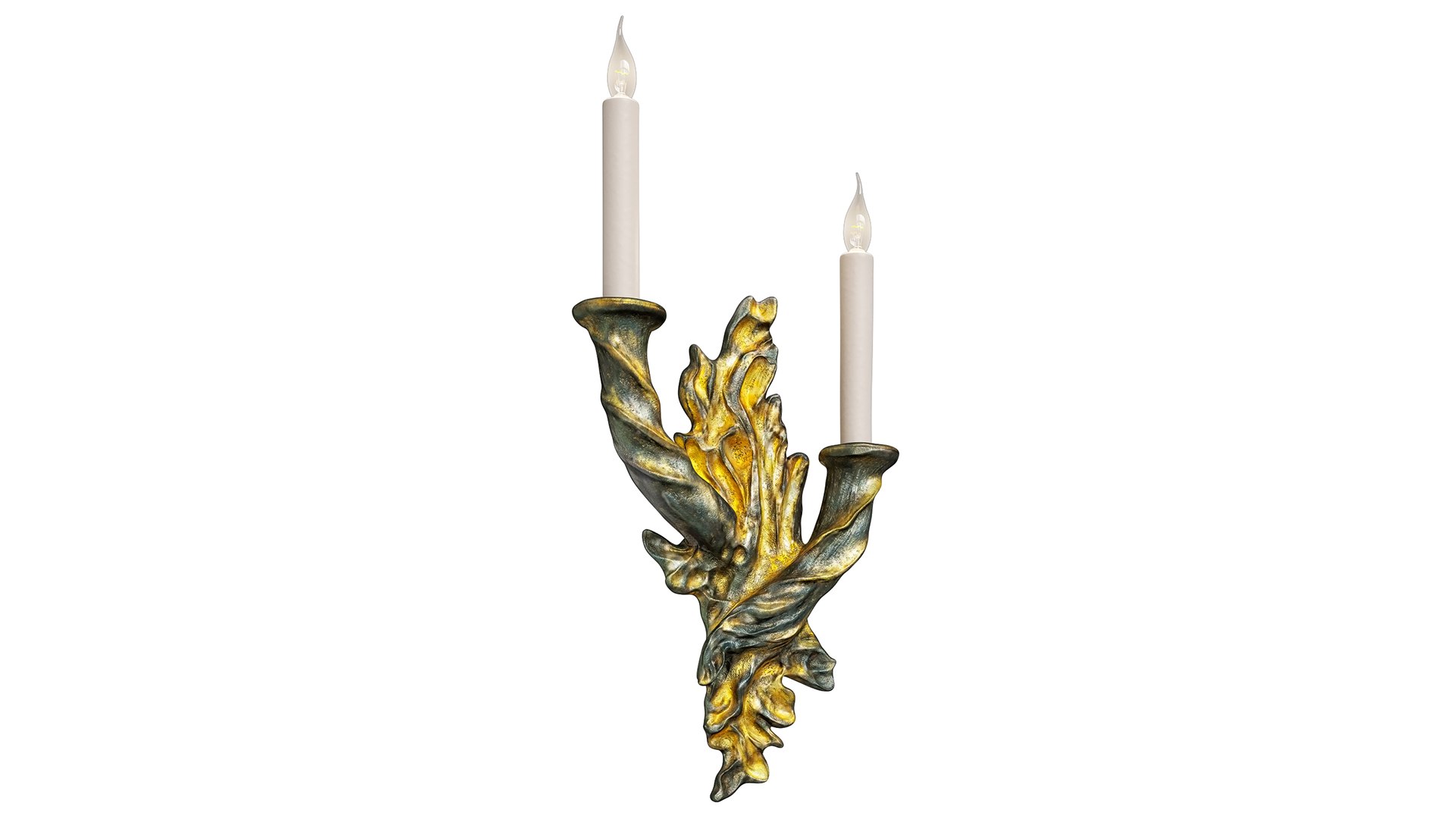 3D Eve Kaplan Gilded Ceramic Flambeau Wall Light - TurboSquid 2345634