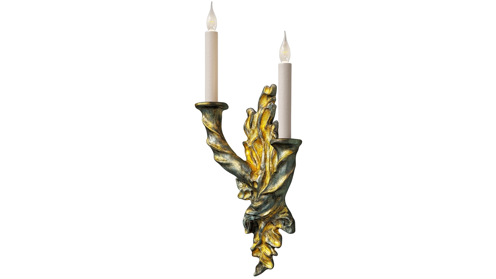 3D Eve Kaplan Gilded Ceramic Flambeau Wall Light - TurboSquid 2345634
