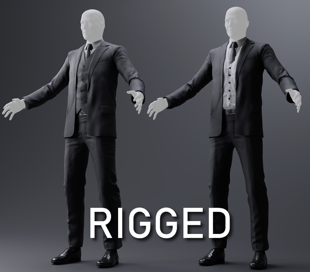 Two And Three-Piece Suit Rigged 3D Model - TurboSquid 2436693