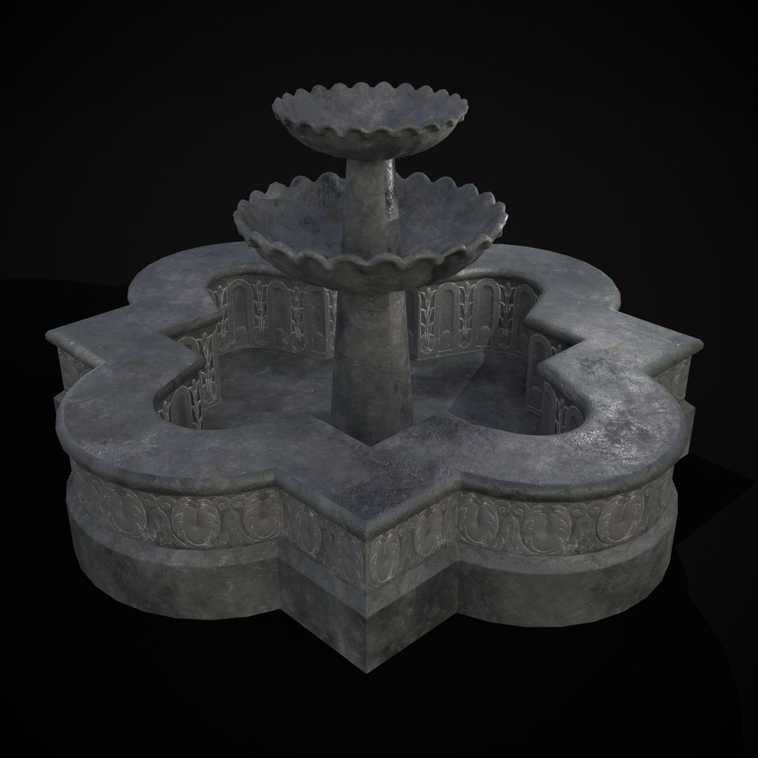 Quatrefoil Multi Level Fountain 3D Model - TurboSquid 2079068