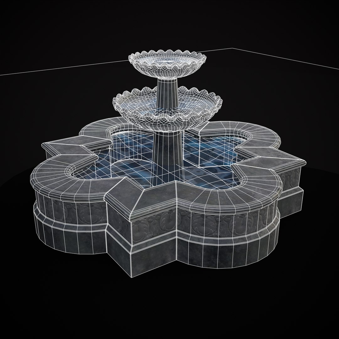 Quatrefoil Multi Level Fountain 3D model - TurboSquid 2079068