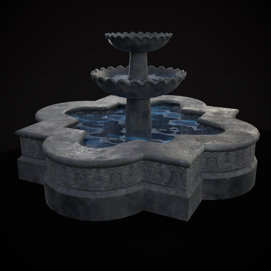 Quatrefoil Multi Level Fountain 3D Model - TurboSquid 2079068