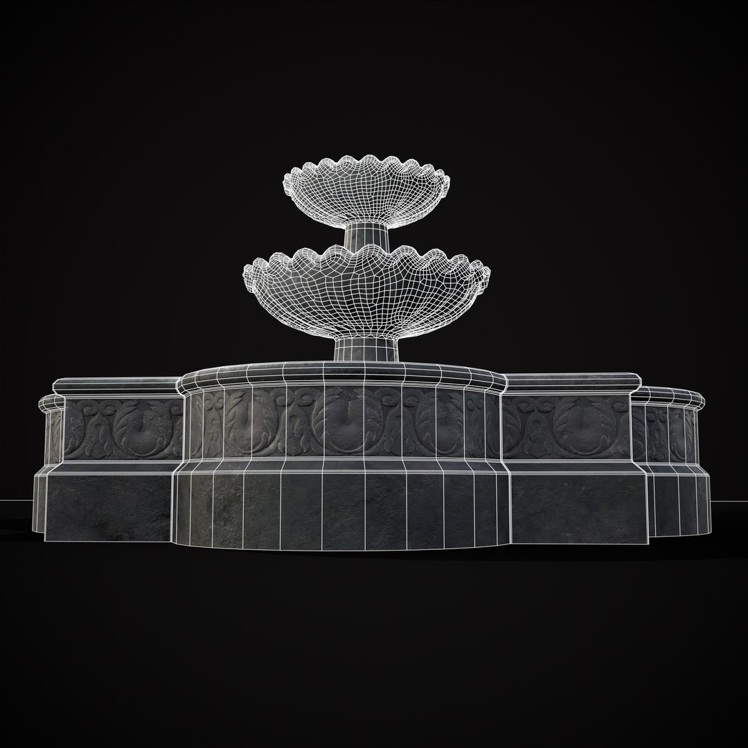 Quatrefoil Multi Level Fountain 3D Model - TurboSquid 2079068