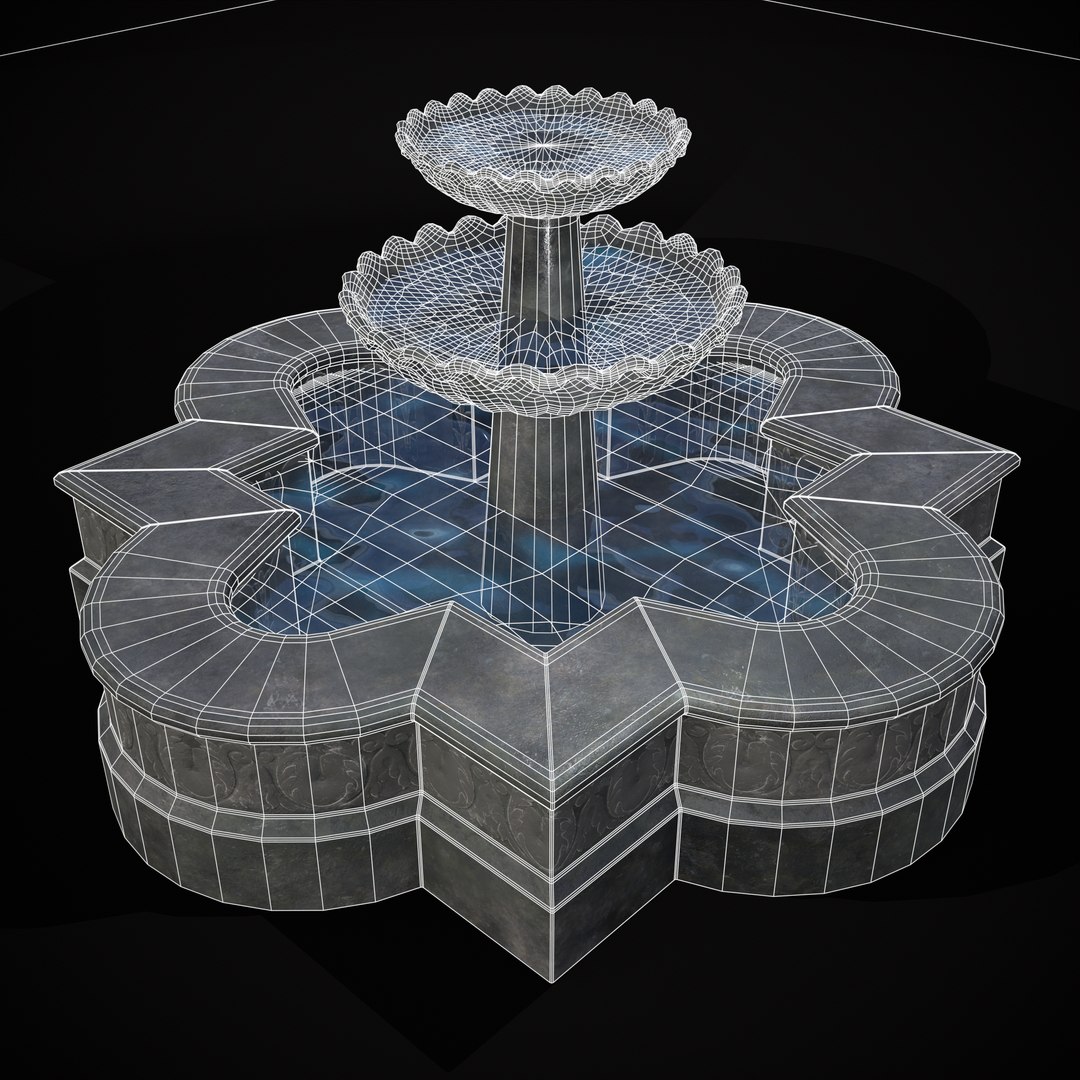 Quatrefoil Multi Level Fountain 3D Model - TurboSquid 2079068