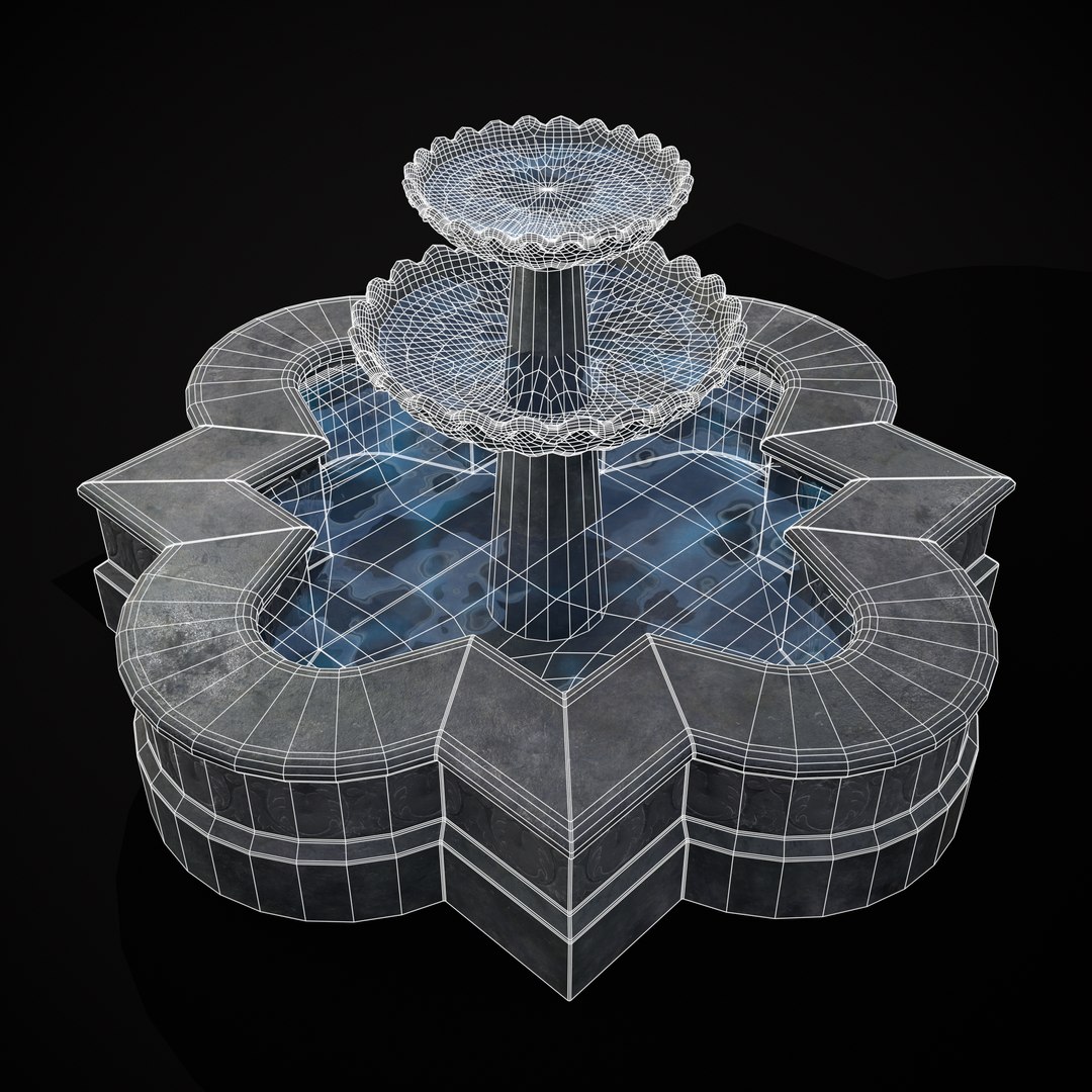 Quatrefoil Multi Level Fountain 3D Model - TurboSquid 2079068