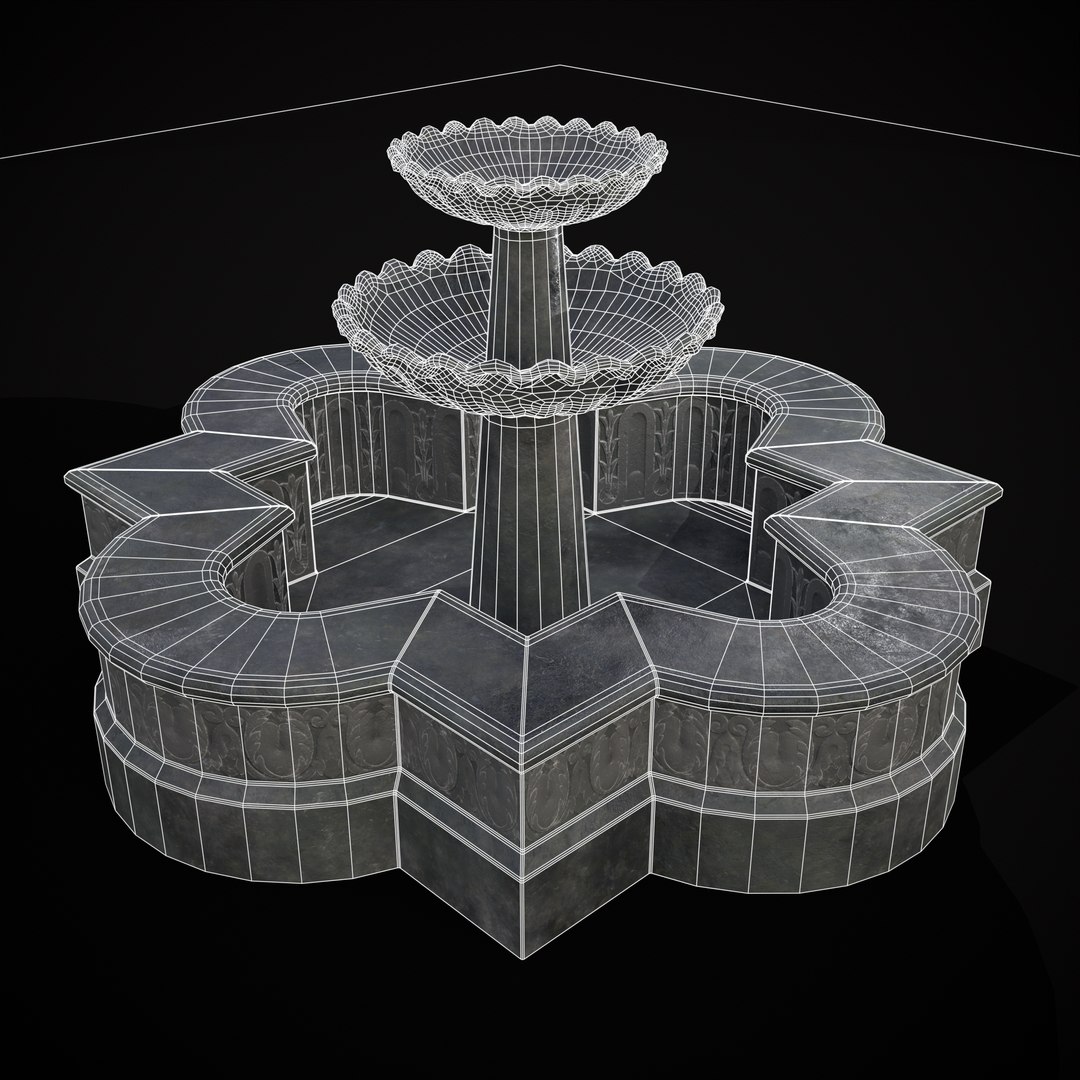 Quatrefoil Multi Level Fountain 3D Model - TurboSquid 2079068