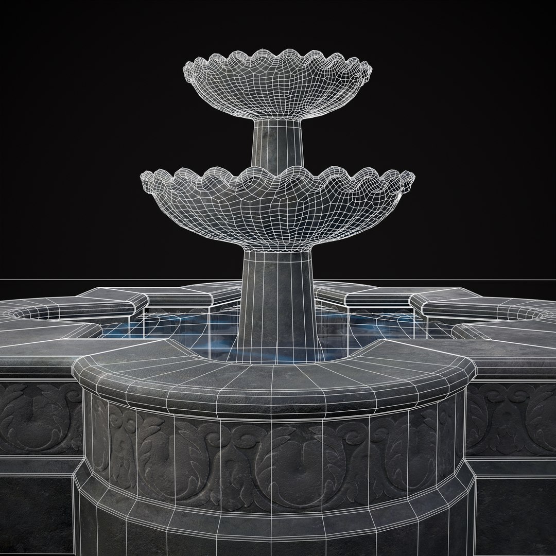Quatrefoil Multi Level Fountain 3D Model - TurboSquid 2079068