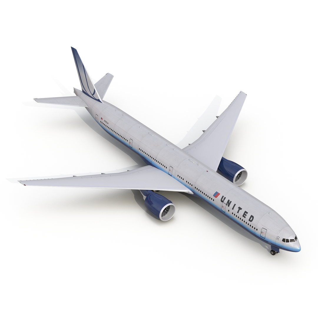 3d boeing 777-300er united airlines model
