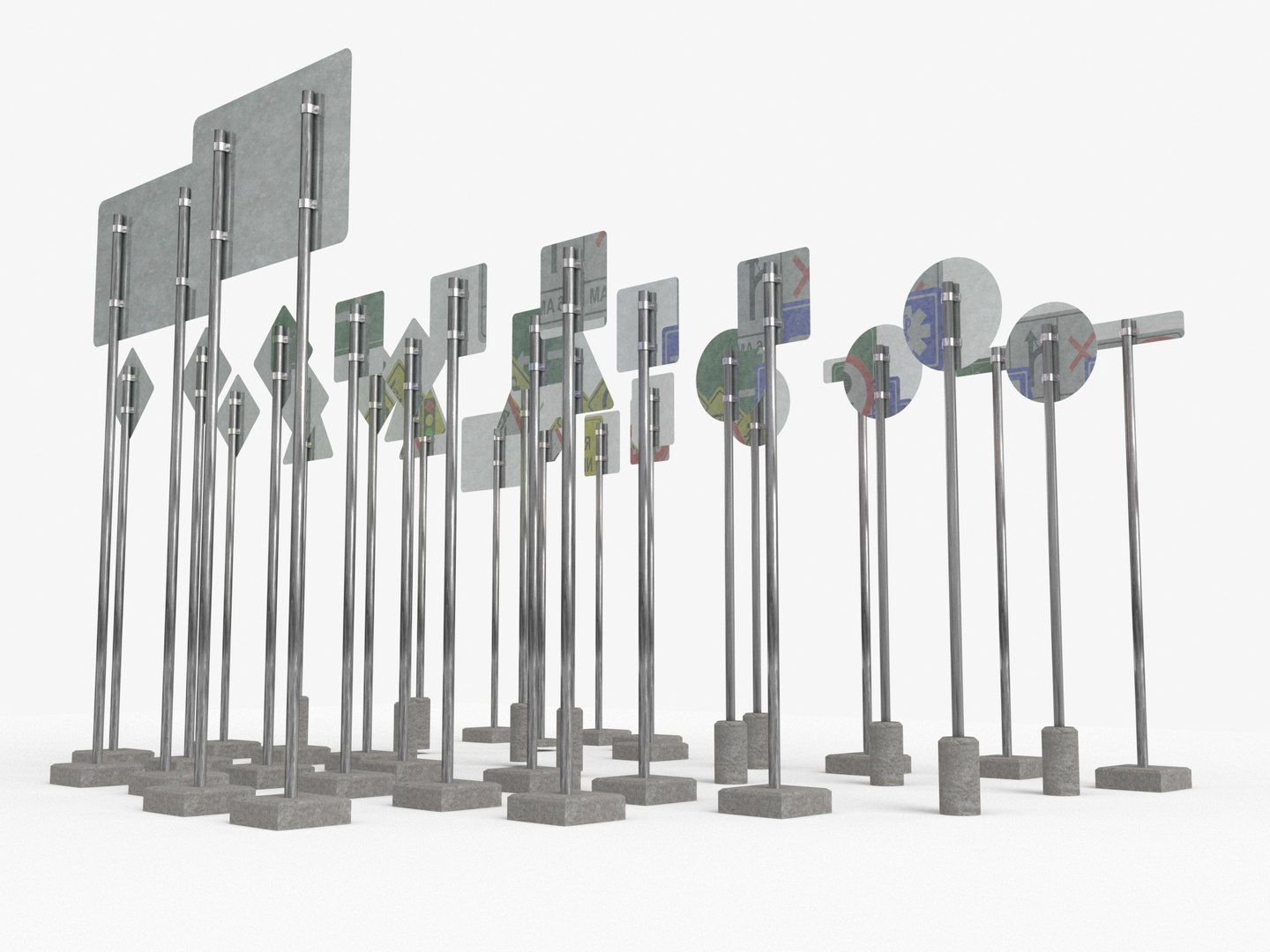 3D Road Signs 3D Model - TurboSquid 2097576