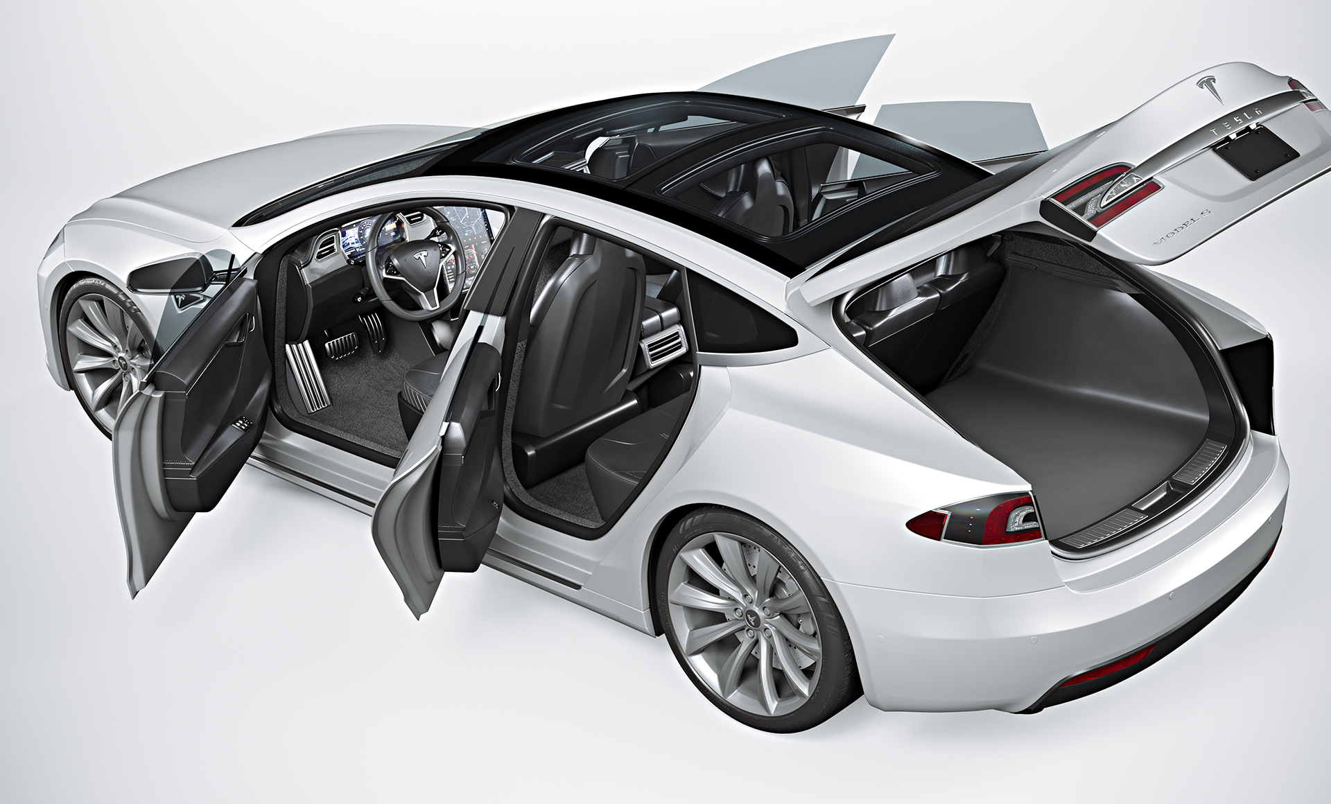 2017 tesla s interior 3D - TurboSquid 1246543
