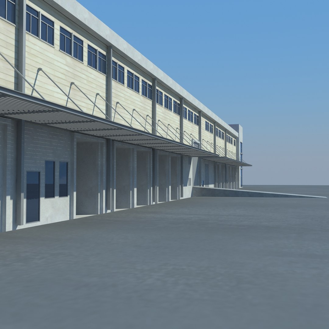 Factory Building 3d Model