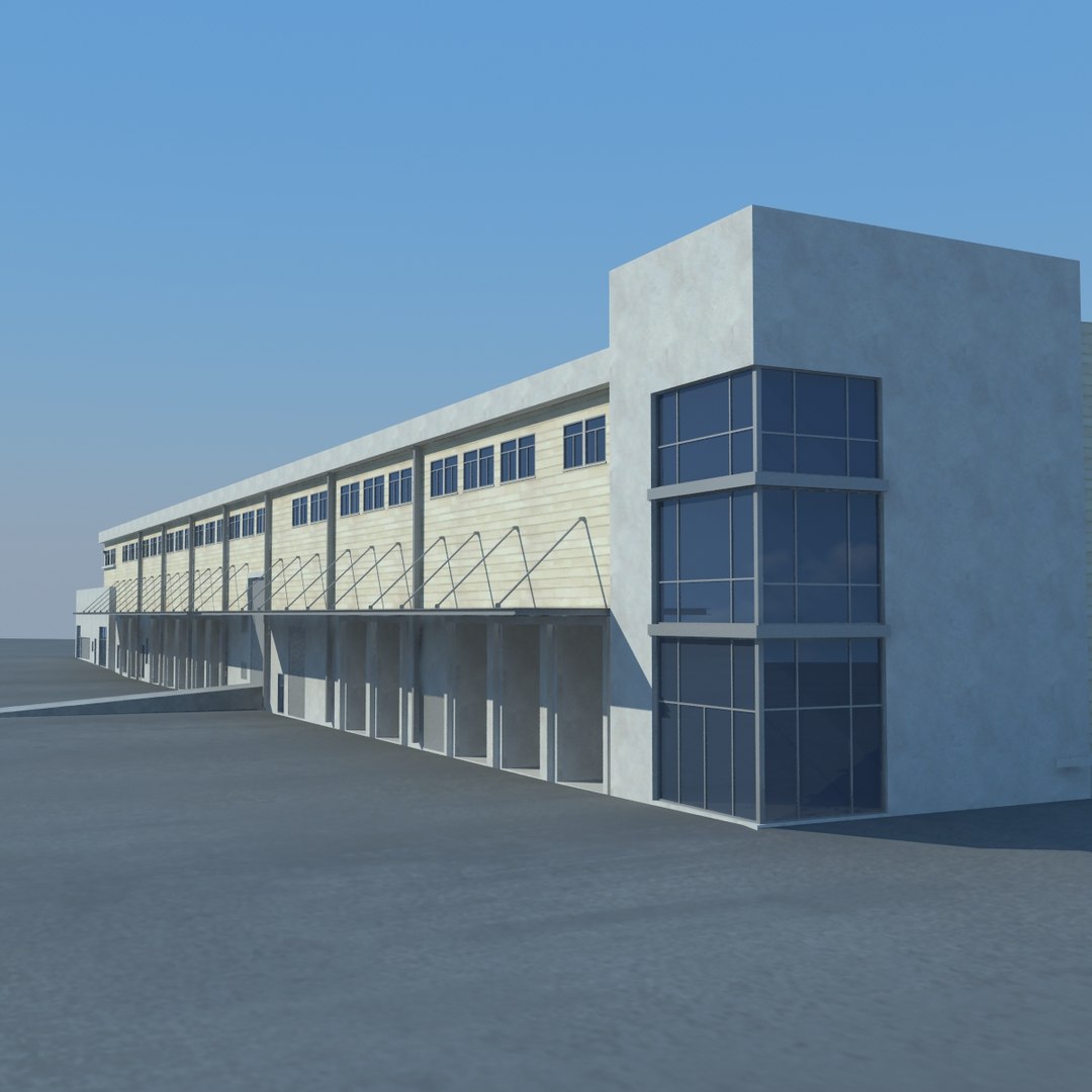 Factory Building 3d Model