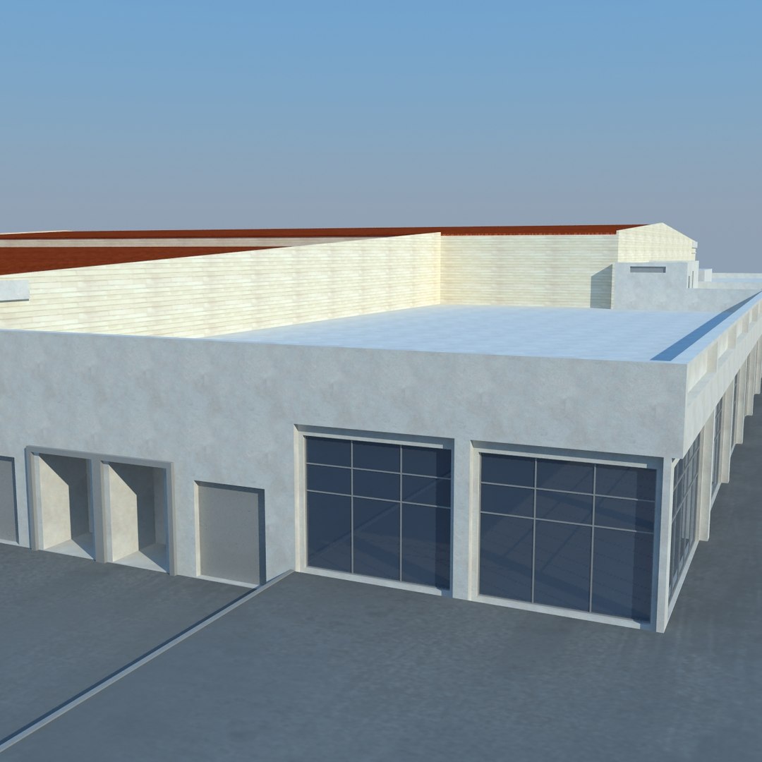 Factory Building 3d Model