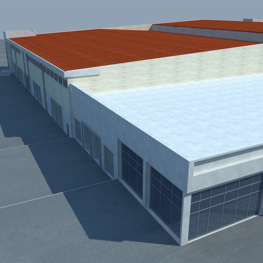 Factory Building 3d Model