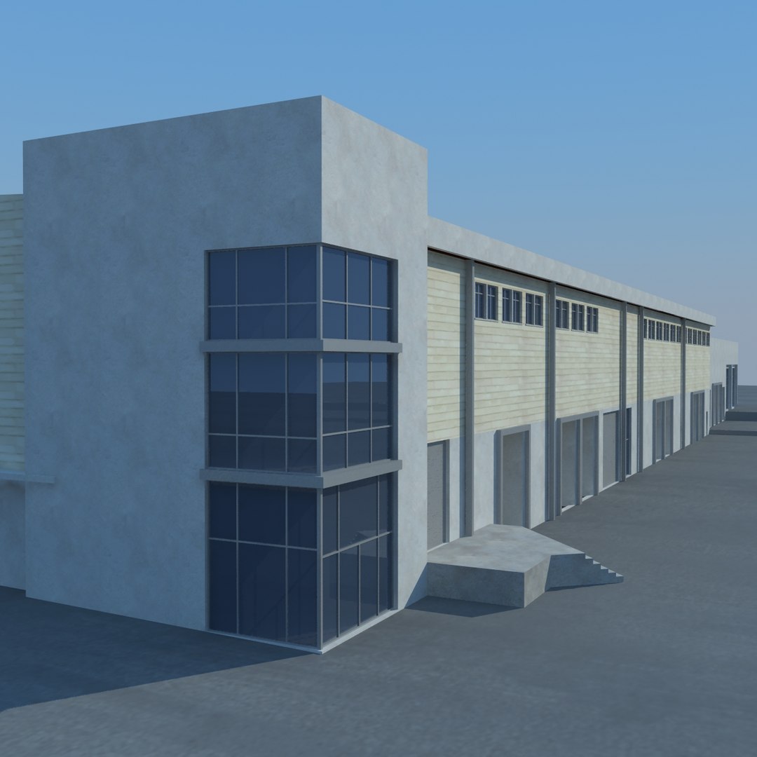 Factory Building 3d Model