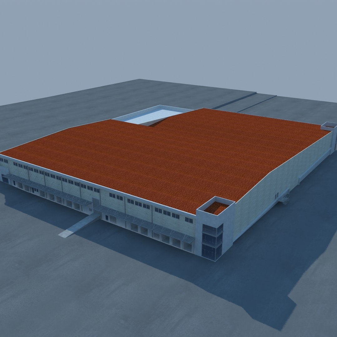 Factory Building 3d Model