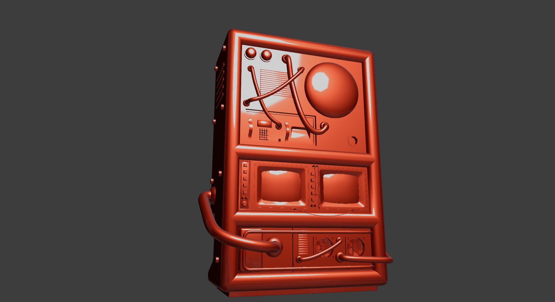 3D Retro Futuristic Tv Console - TurboSquid 1774998
