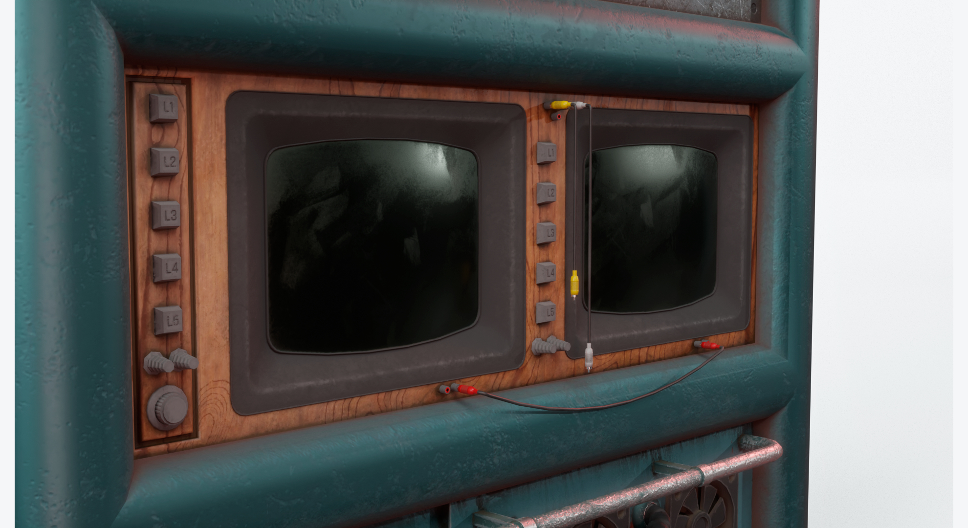 3D Retro futuristic Tv console - TurboSquid 1774998