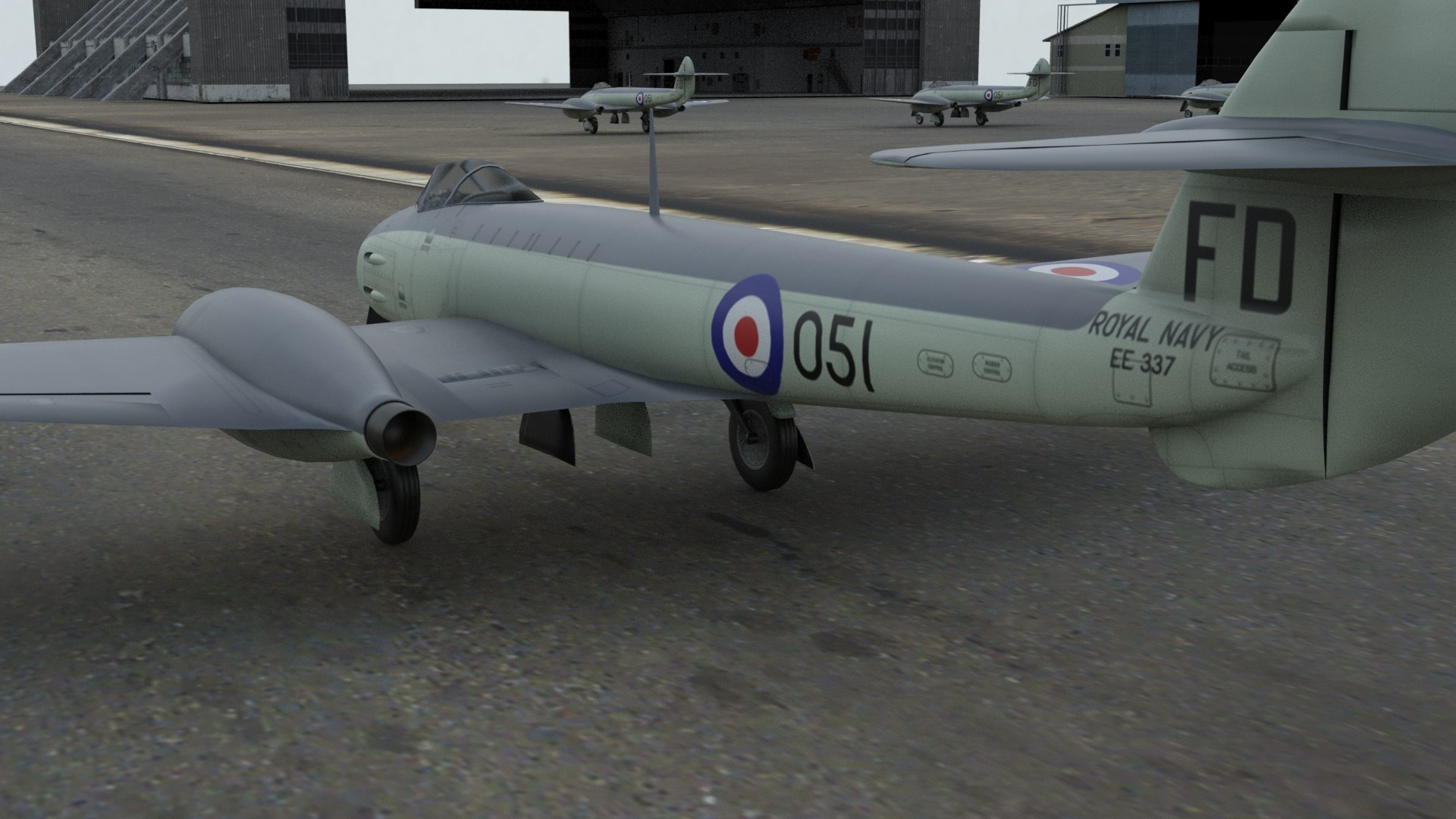 3D model british jet fighter meteor - TurboSquid 1695750