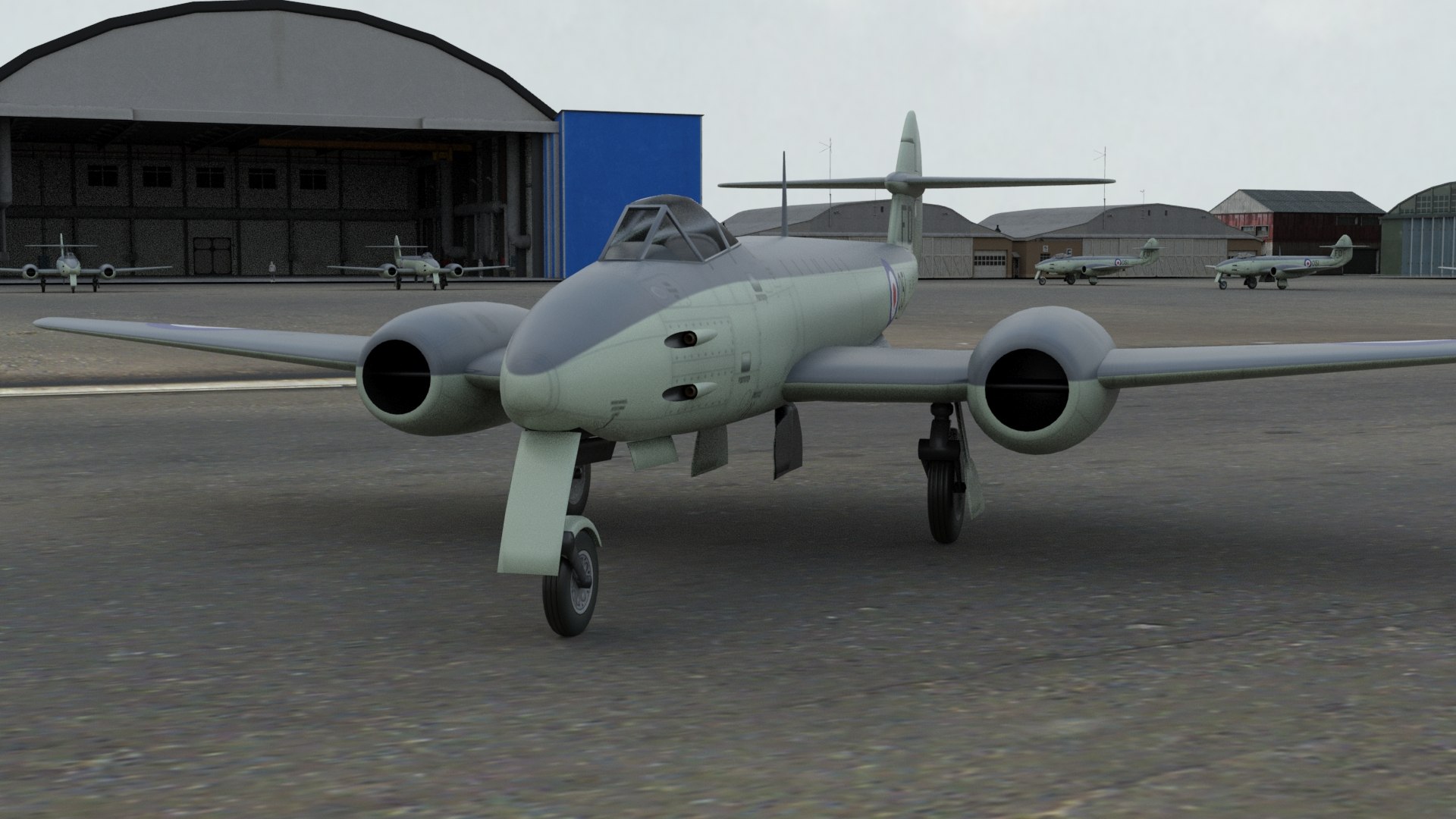 3D model british jet fighter meteor - TurboSquid 1695750