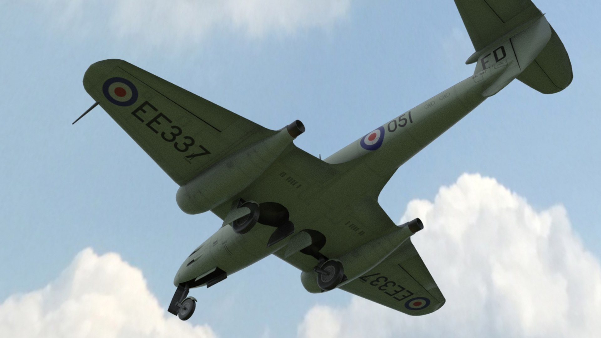 3D model british jet fighter meteor - TurboSquid 1695750