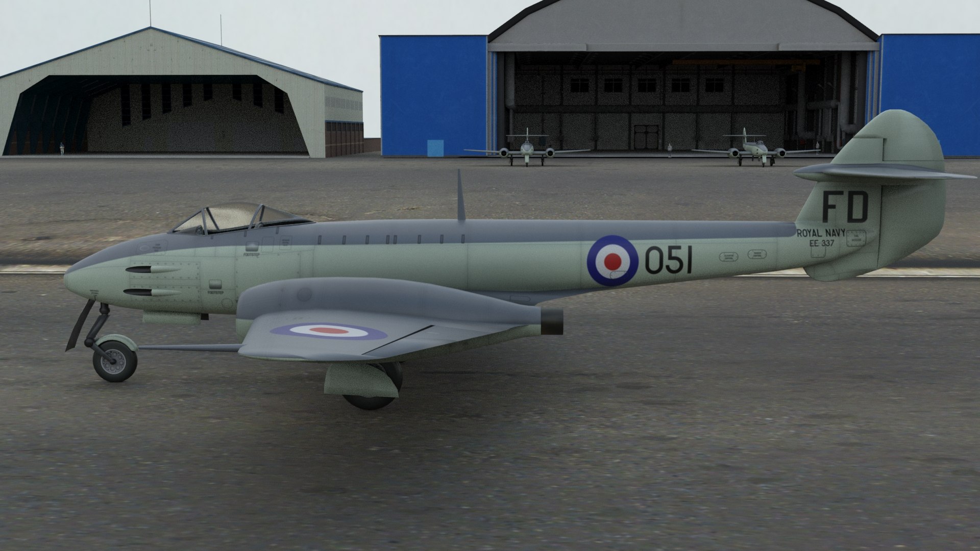 3D model british jet fighter meteor - TurboSquid 1695750