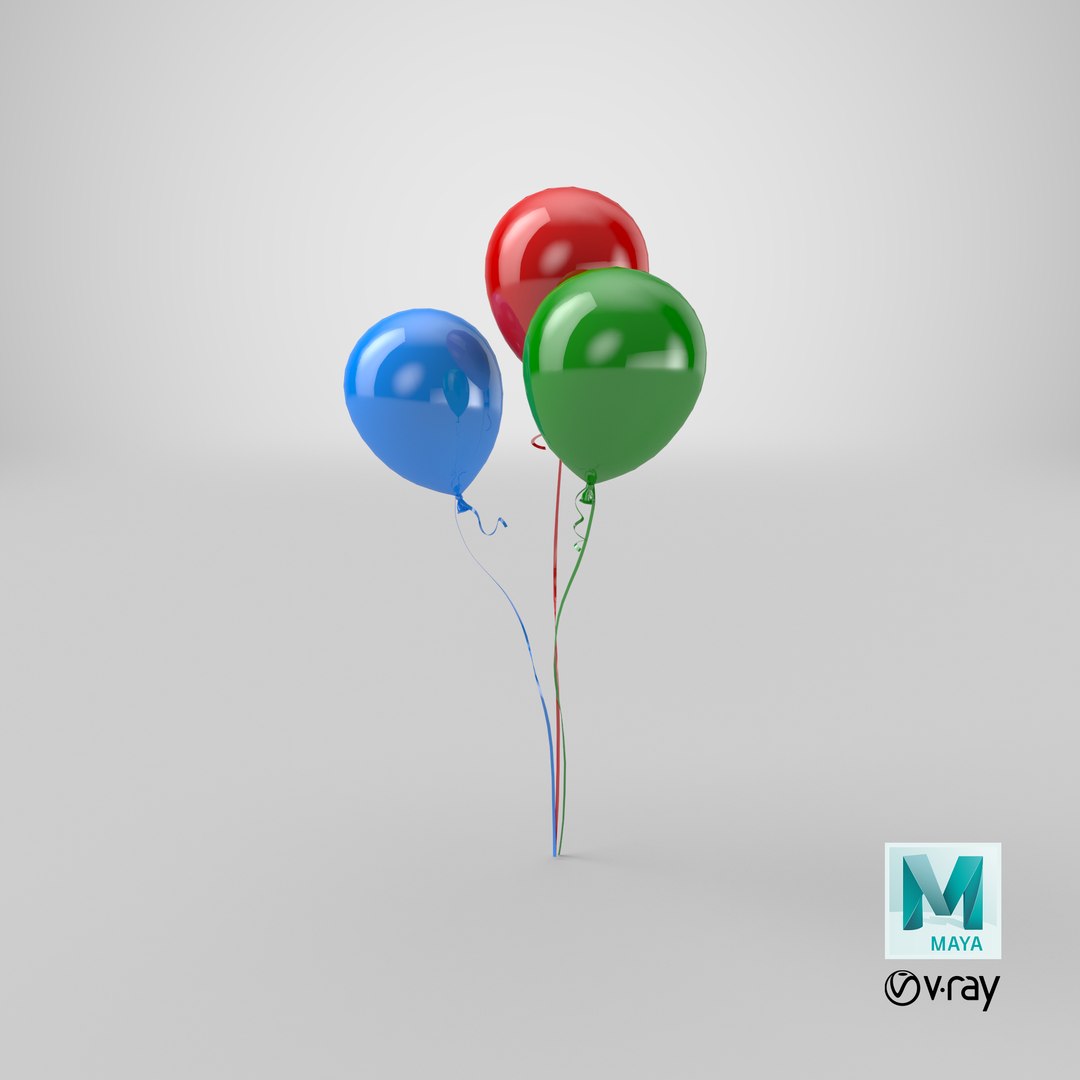 Colorful Balloons 3D Model - TurboSquid 1359622
