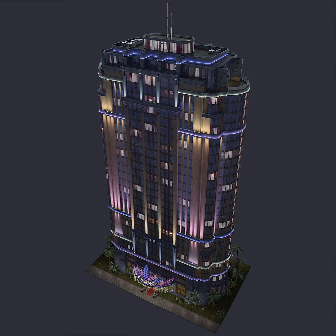 3D Model Night Casino Building - TurboSquid 1205358