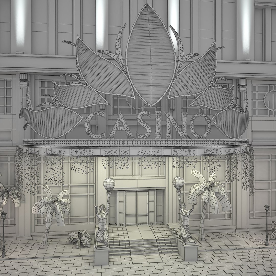 3D Model Night Casino Building - TurboSquid 1205358