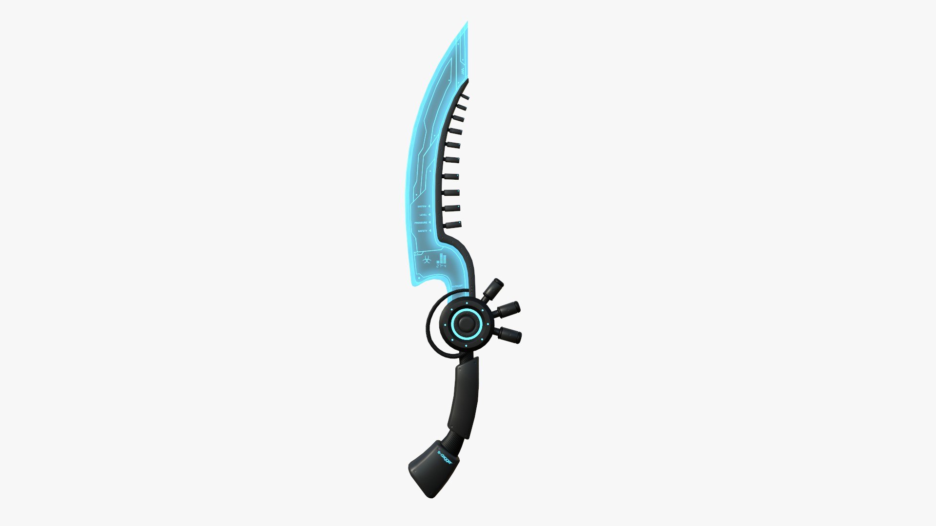 3D SciFi Dagger A01 Black Blue - Sci Fi Weapon Design - TurboSquid 1981078