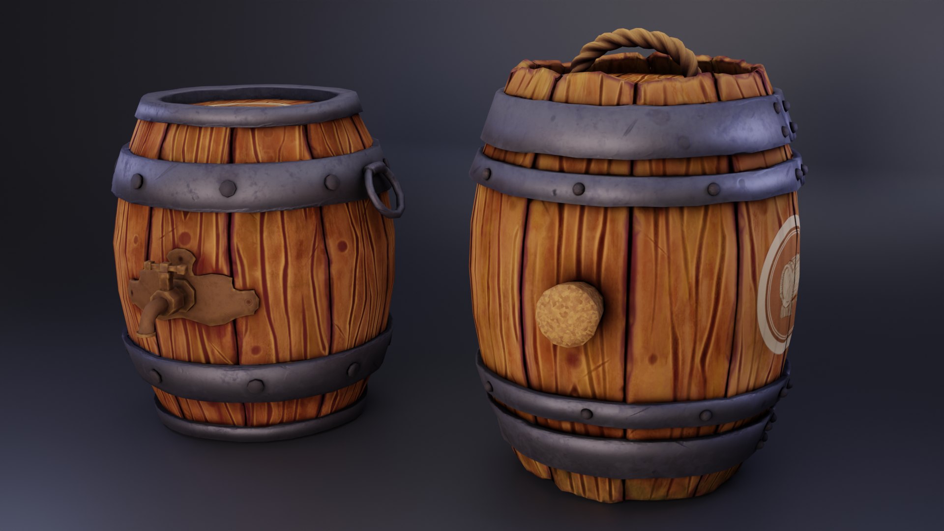 3d Stylised Barrels 3D Model - TurboSquid 2186039