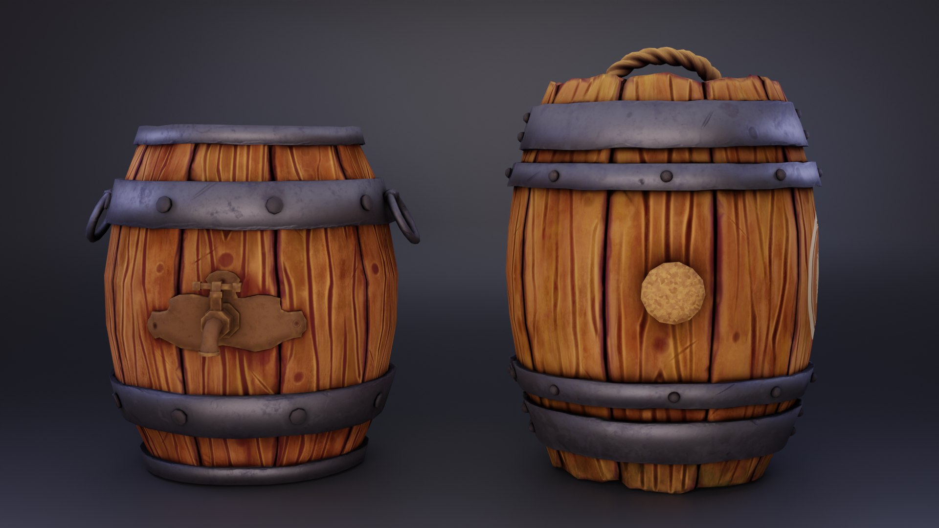 3d Stylised Barrels 3D Model - TurboSquid 2186039